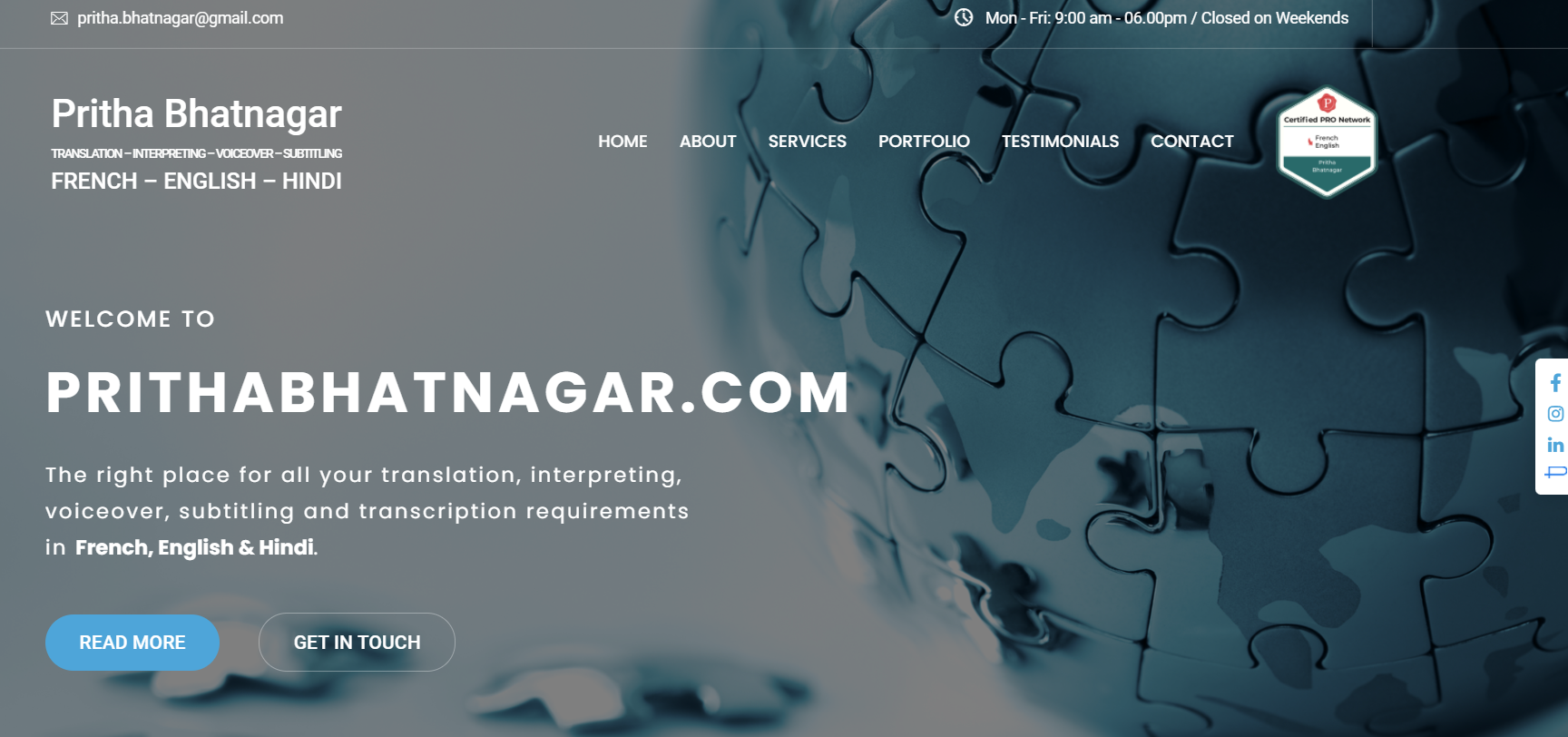 Work with a Professional French, English and Hindi Translator & Interpreter